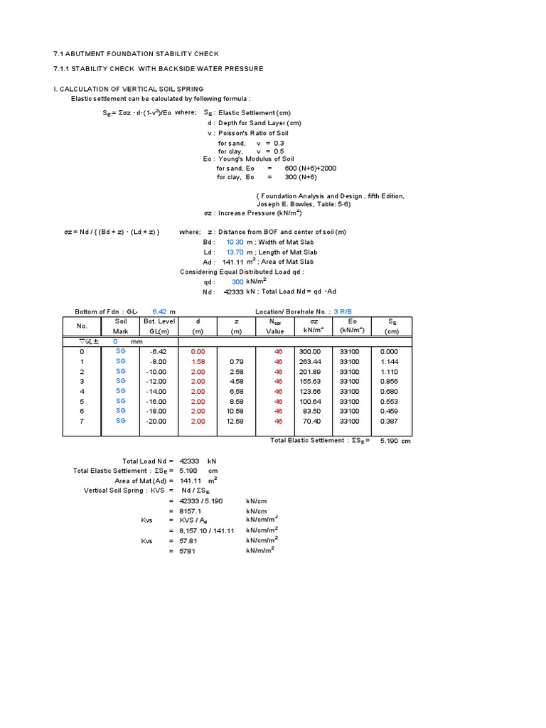 6.1.1 Abutment Stability Check - With WP | PDF | Classical Mechanics | Materials