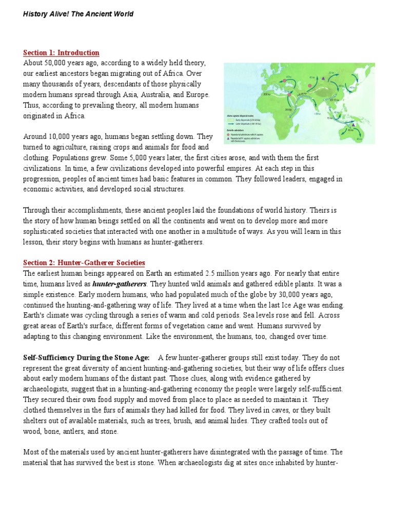 Unit 2: Prehistory Reading | PDF | Hunter Gatherer | Agriculture