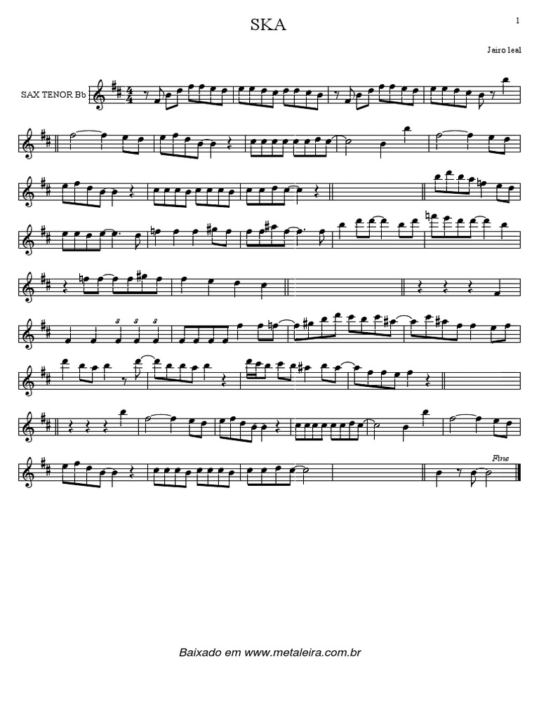 Paralamas do Sucesso-Ska-Sax Tenor-204111--www.metaleira.com.br | PDF