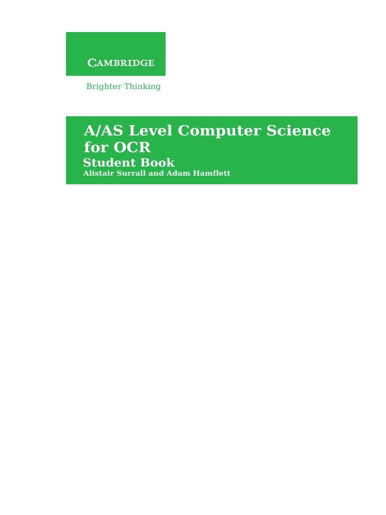 A/AS Level Computer Science For OCR: Student Book | PDF | Technology ...