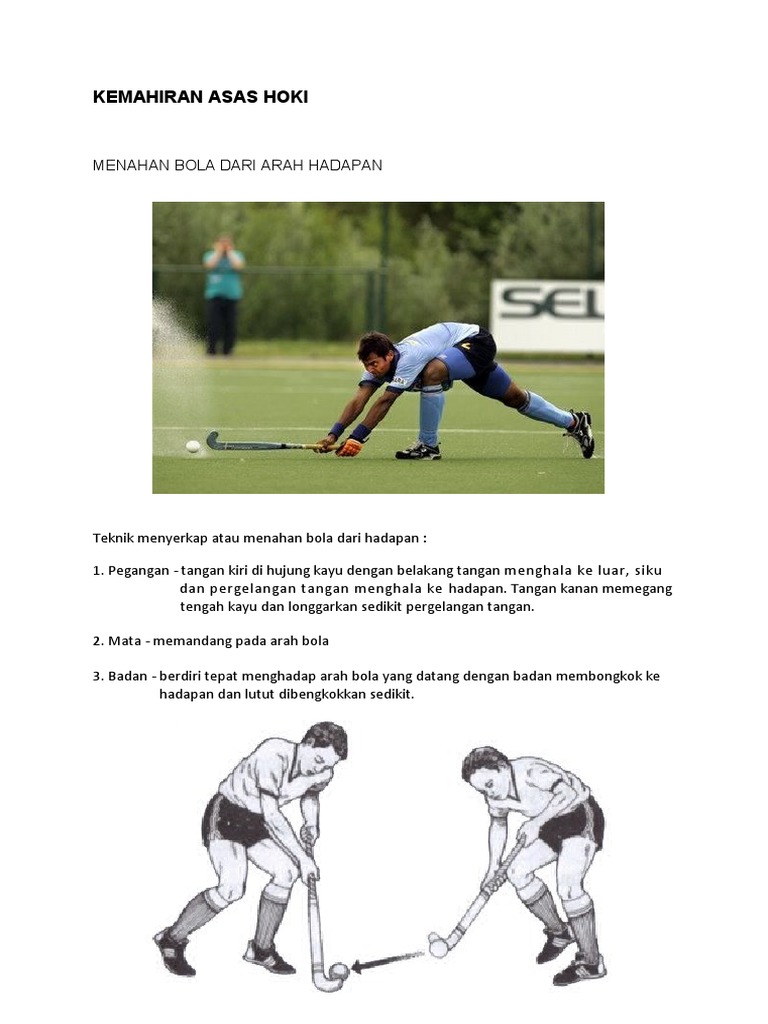 Kemahiran Asas Hoki Menahan Bola Dari Hadapan | PDF