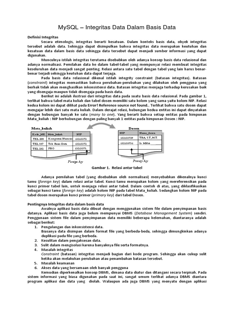 Integritas Referensial dalam Basis Data | PDF | Komputer
