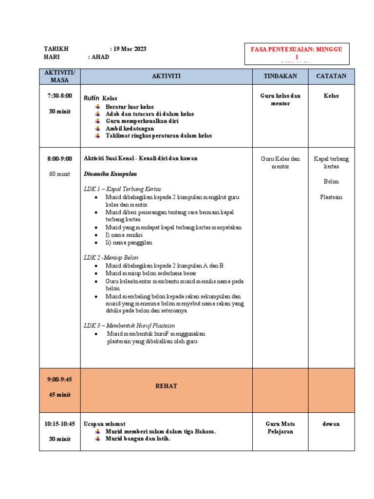 Perancangan Transisi 3 Hari | PDF