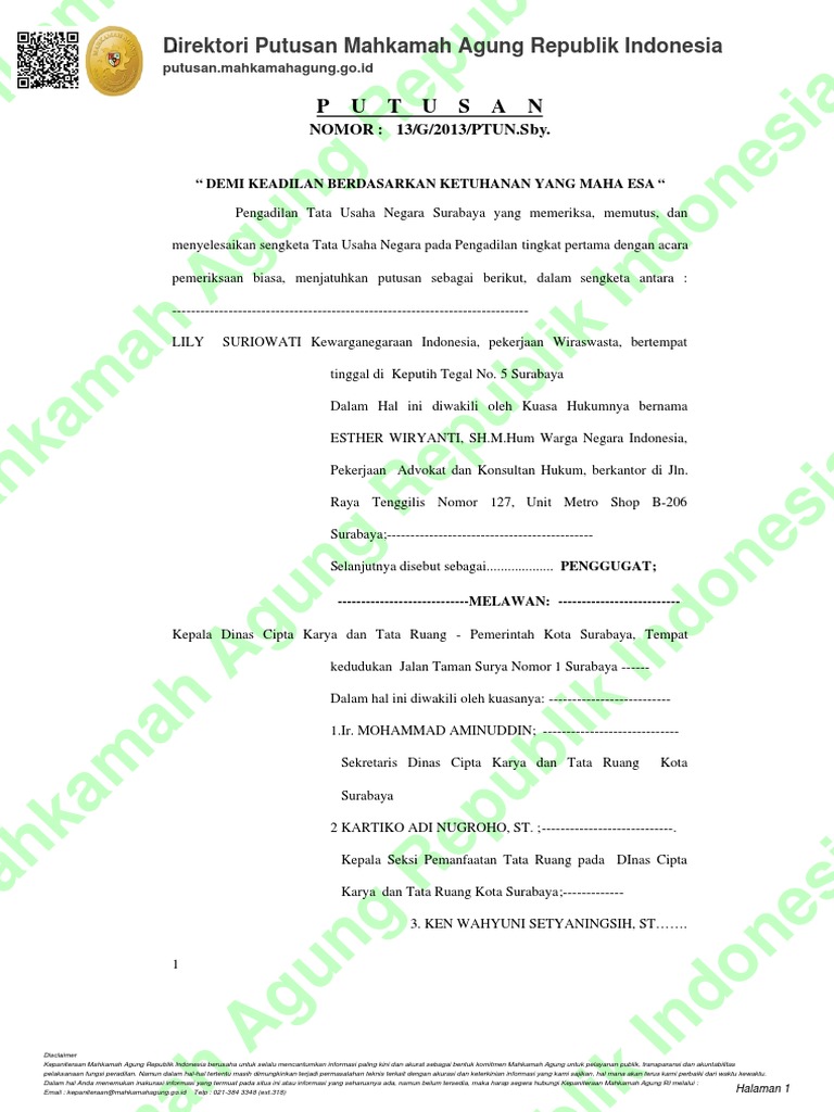 Putusan 13 G 2013 Ptun - Sby 20230615135227 | PDF