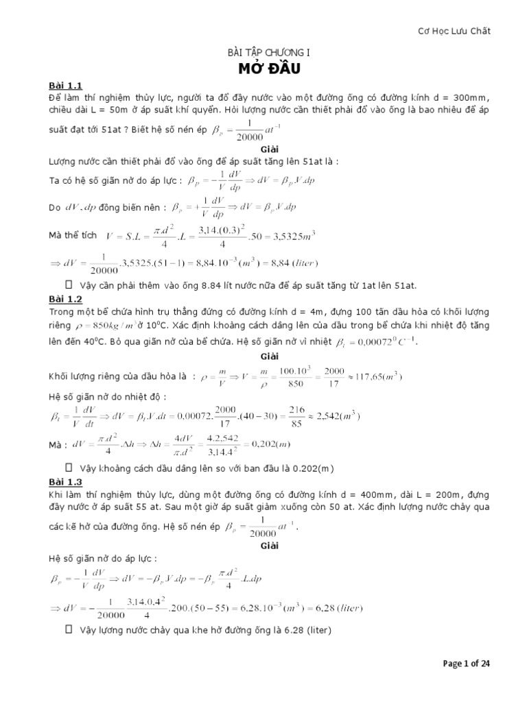 Tailieuxanh Bai Tap Co Hoc Luu Chat1 5584 | PDF