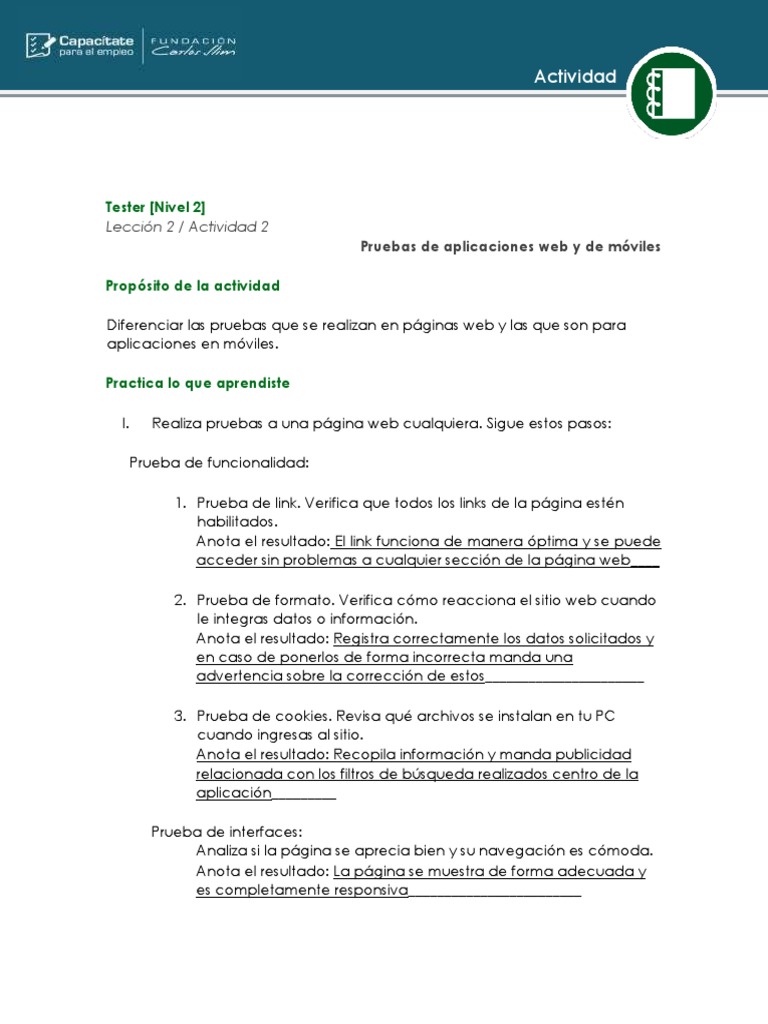Pruebas de Aplicaciones Web y de Móviles | PDF | Software de la ... Pruebas de Aplicaciones Web y de Móviles | PDF | Software de la ...