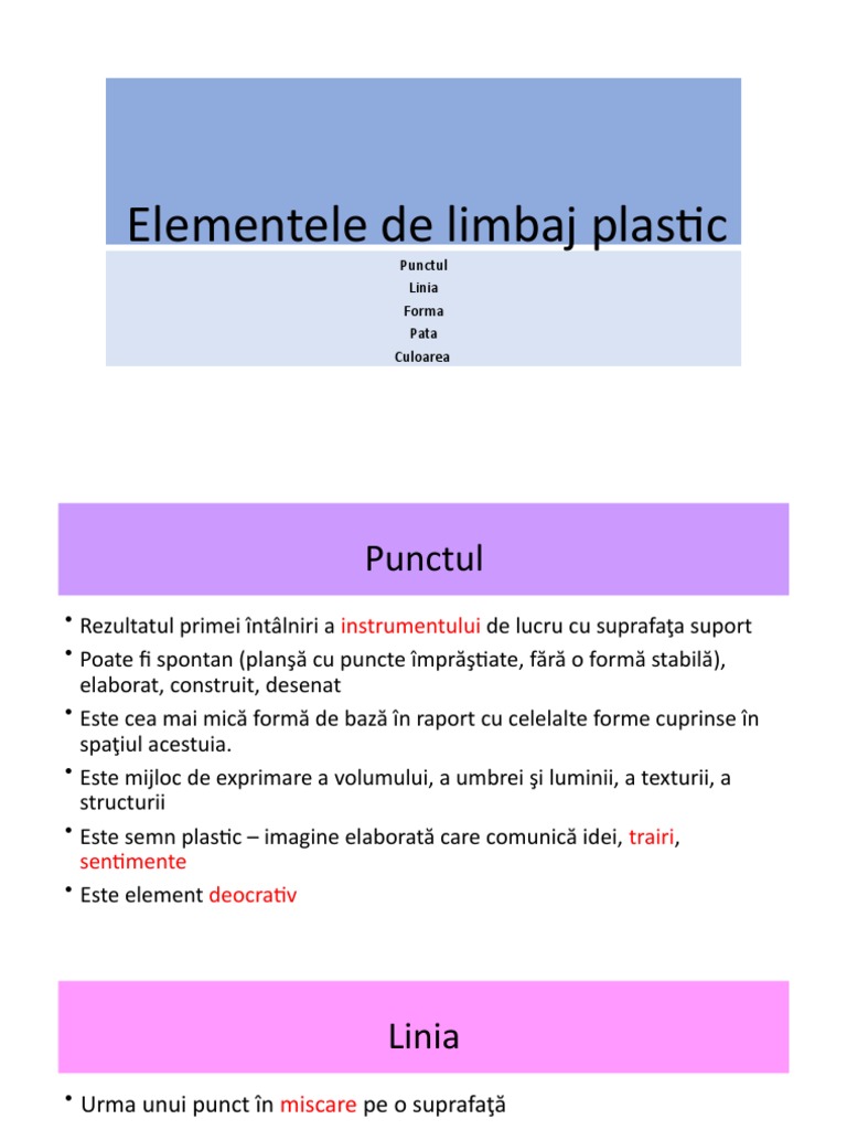 Elemente de Limbaj Plastic | PDF