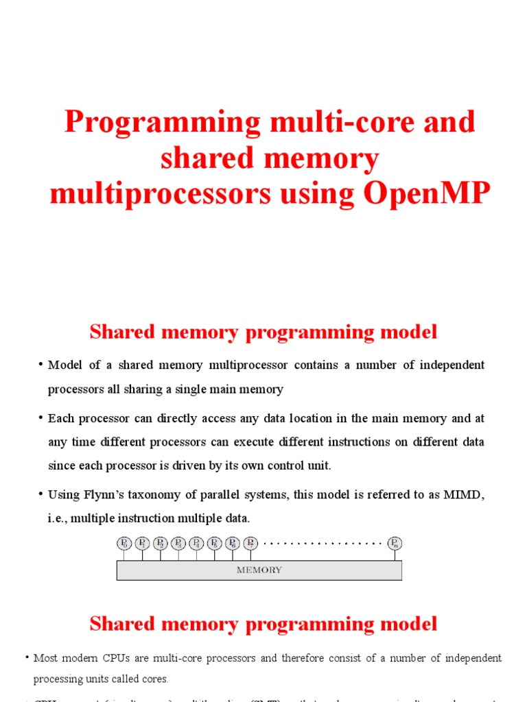 Unit 3 - Programming Multi-Core and Shared Memory | PDF | Multi Core Processor | Central ...