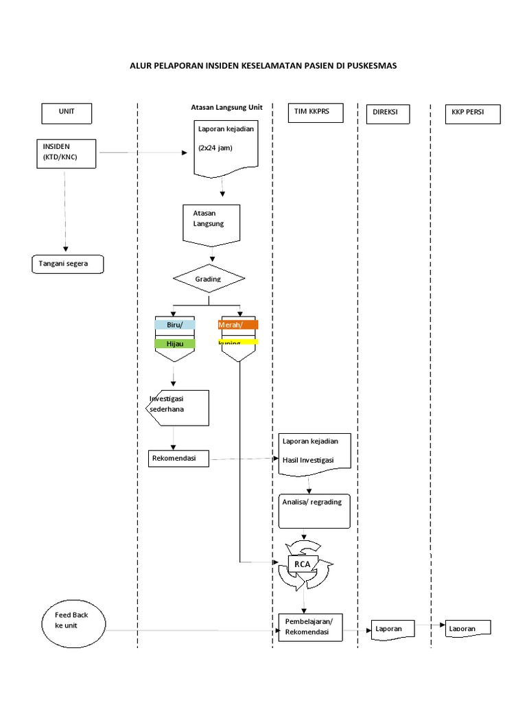 Alur Pelaporan Insiden Keselamatan Pasien PKM TT | PDF