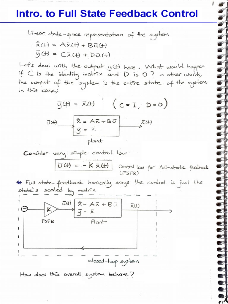 4 Intro To Full State Feedback Control | PDF 4 Intro To Full State Feedback Control | PDF