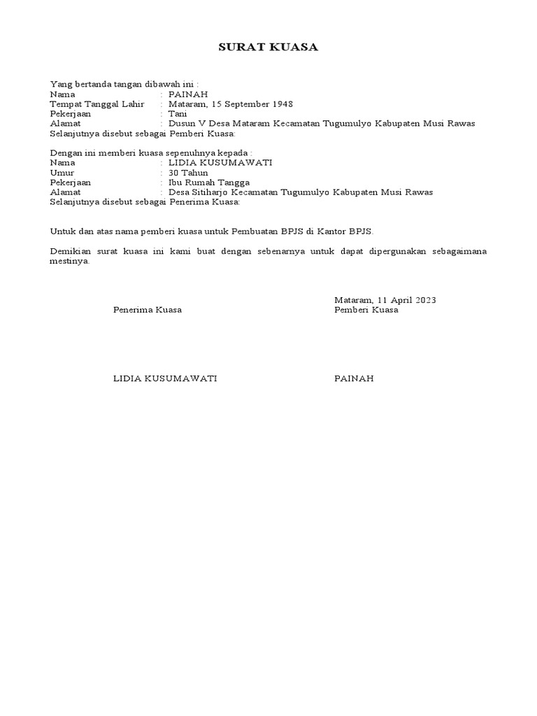 Surat Kuasa | PDF