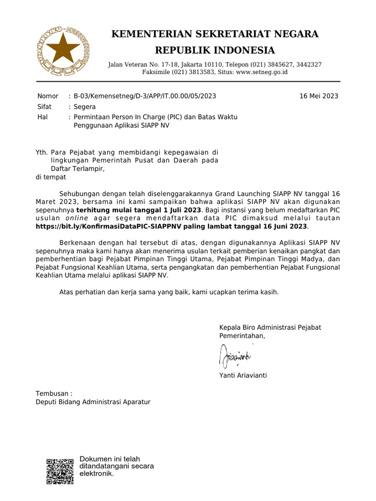 Surat PIC | PDF | Ilmu Sosial