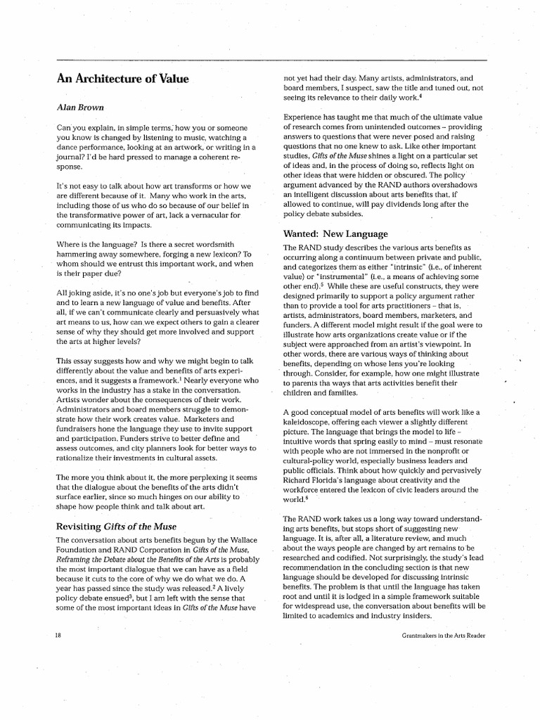 The Architecture of Value | PDF