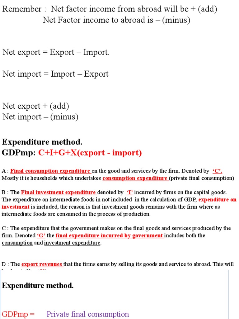 National Income - 2. Expenditure Method | PDF | Capital Formation | Consumption (Economics)