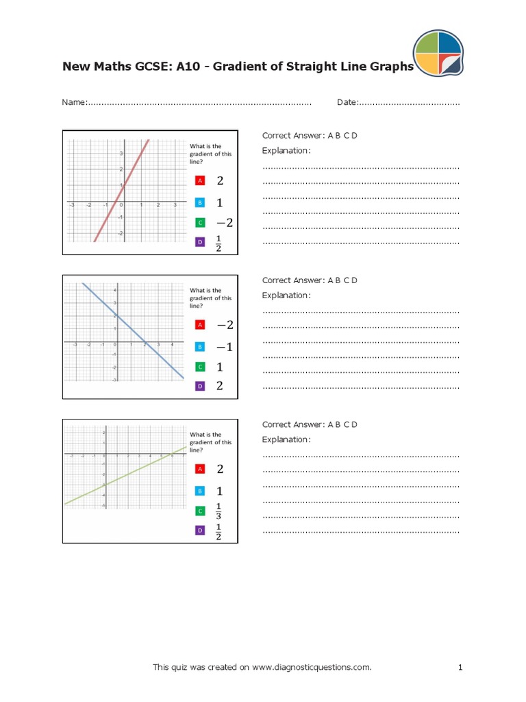 Gradient of Straight Line Graphs | PDF | Home & Garden