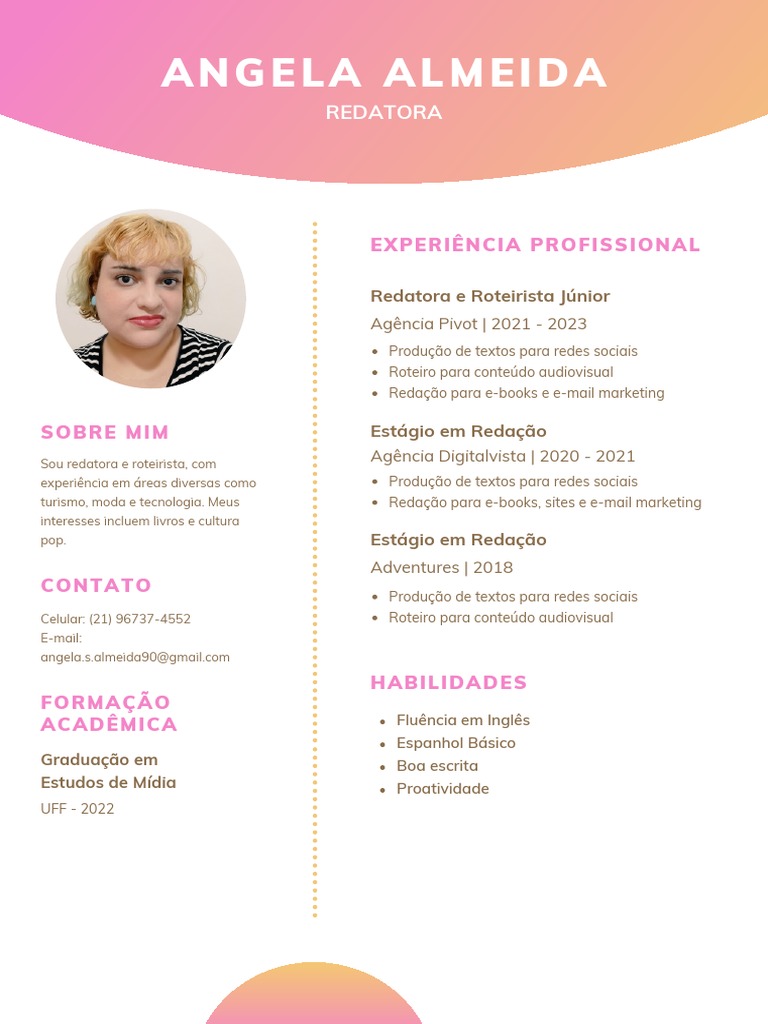 Angela Almeida - Currículo | PDF