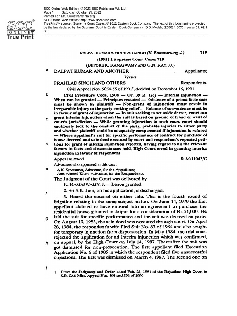 Dalpat Kumar v. Prahlad Singh AIR 1993 SC | PDF