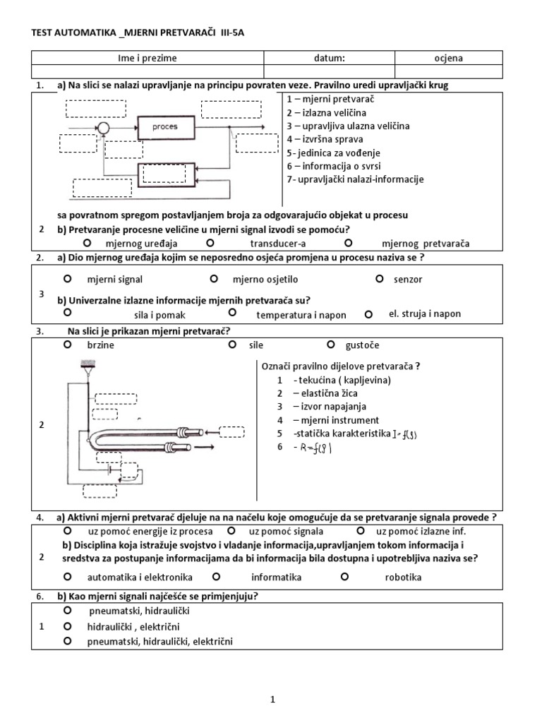 Test Pitanja Za AUTOMATIKA | PDF