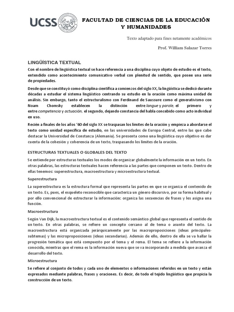 Linguística Del Texto | PDF | Lingüística | Comunicación humana