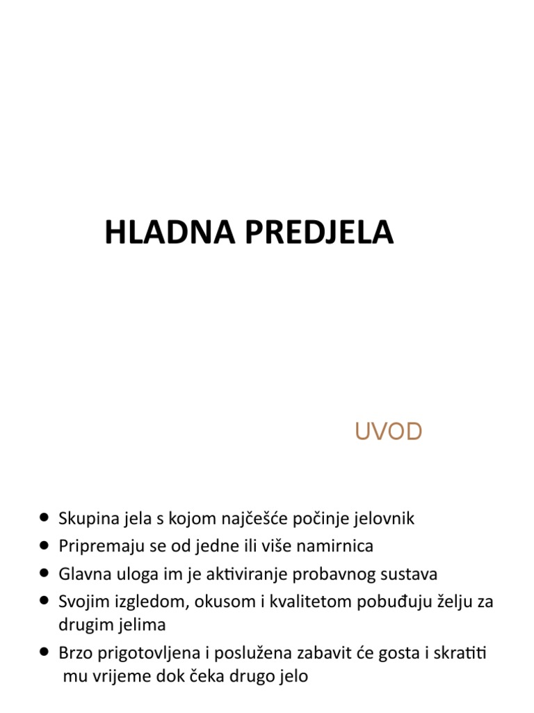 Hladna Predjela | PDF