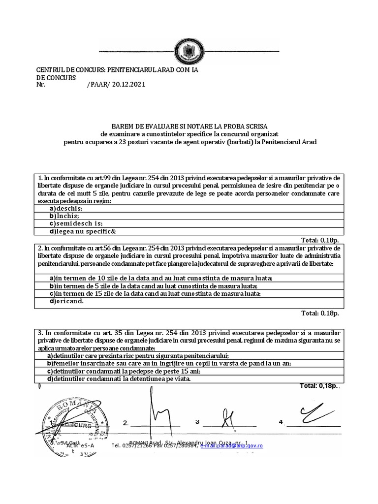 Arad, Str. Alexandru Loan Cuza, Nr. 1 'Alik Es-A Tel. 0257/21266 Fax ...