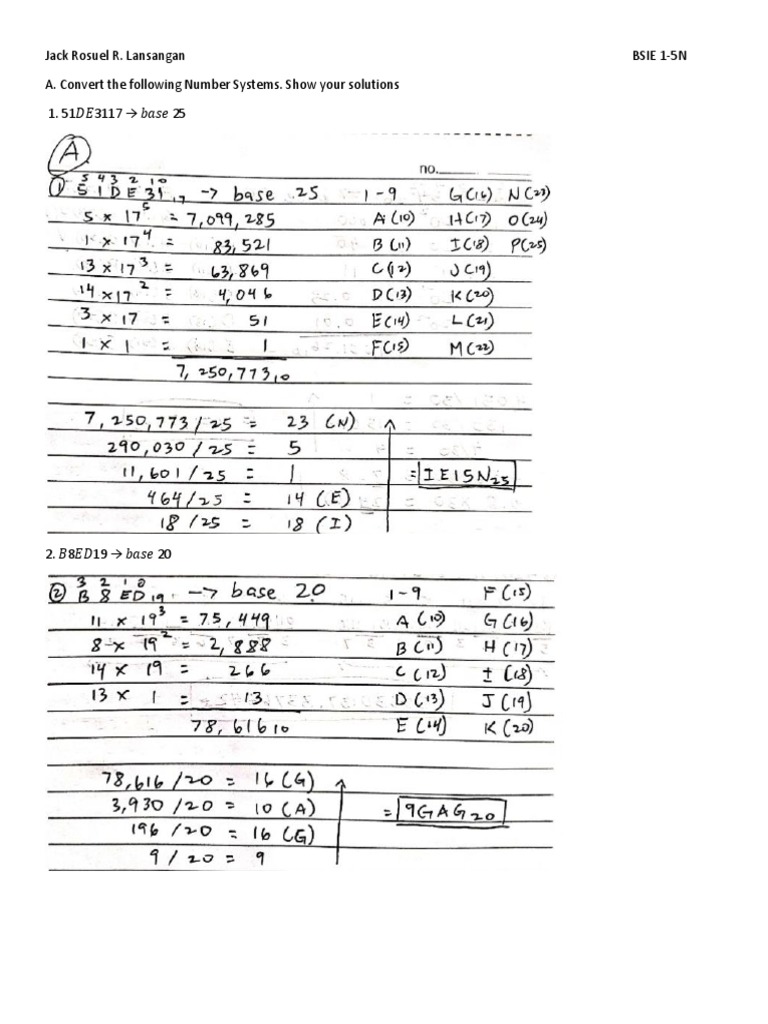 ACTIVITY1 - Number System Conversions and Operations | PDF ACTIVITY1 - Number System Conversions and Operations | PDF
