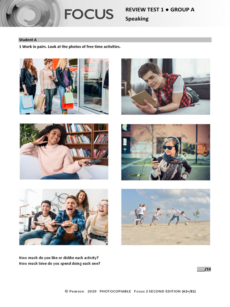 Focus2 2E Review Test 1 Units1 2 Speaking GroupA | PDF