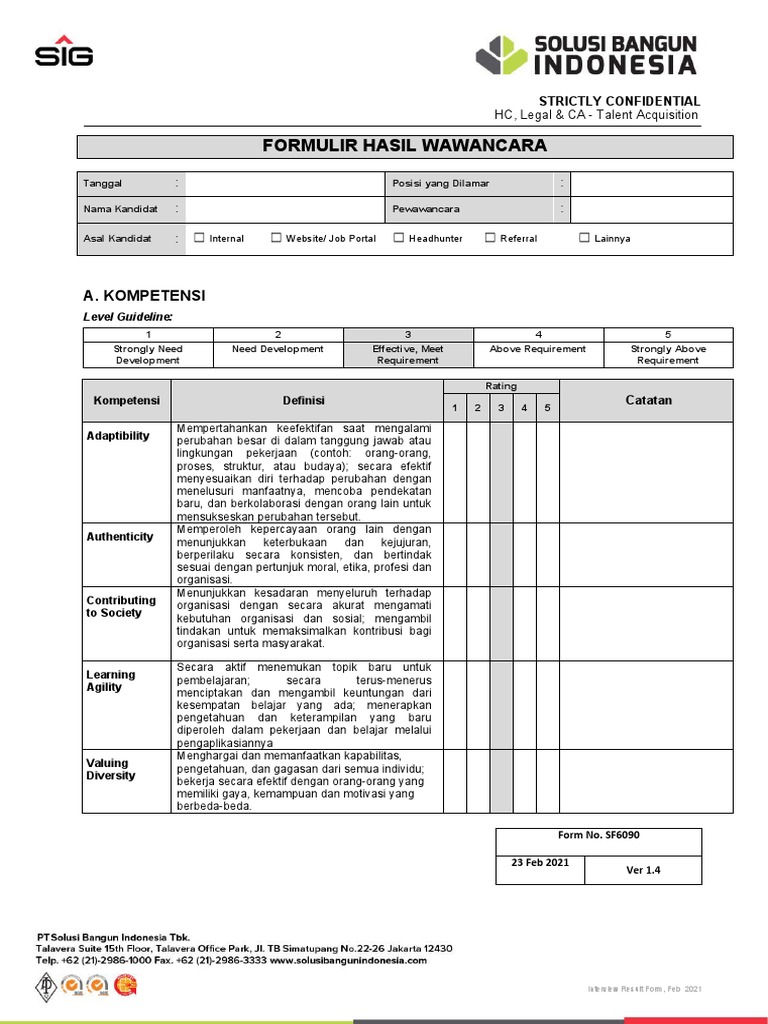 Sf6090 Ver1 4 Interview Result Form Pdf