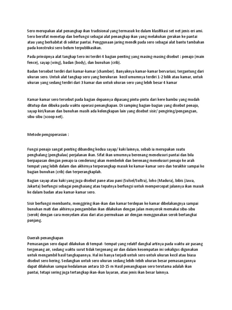Alat Tangkap Sero | PDF