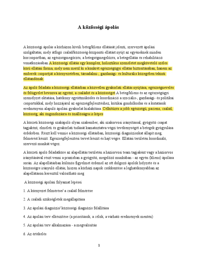 12.közösségi Ápolás | PDF