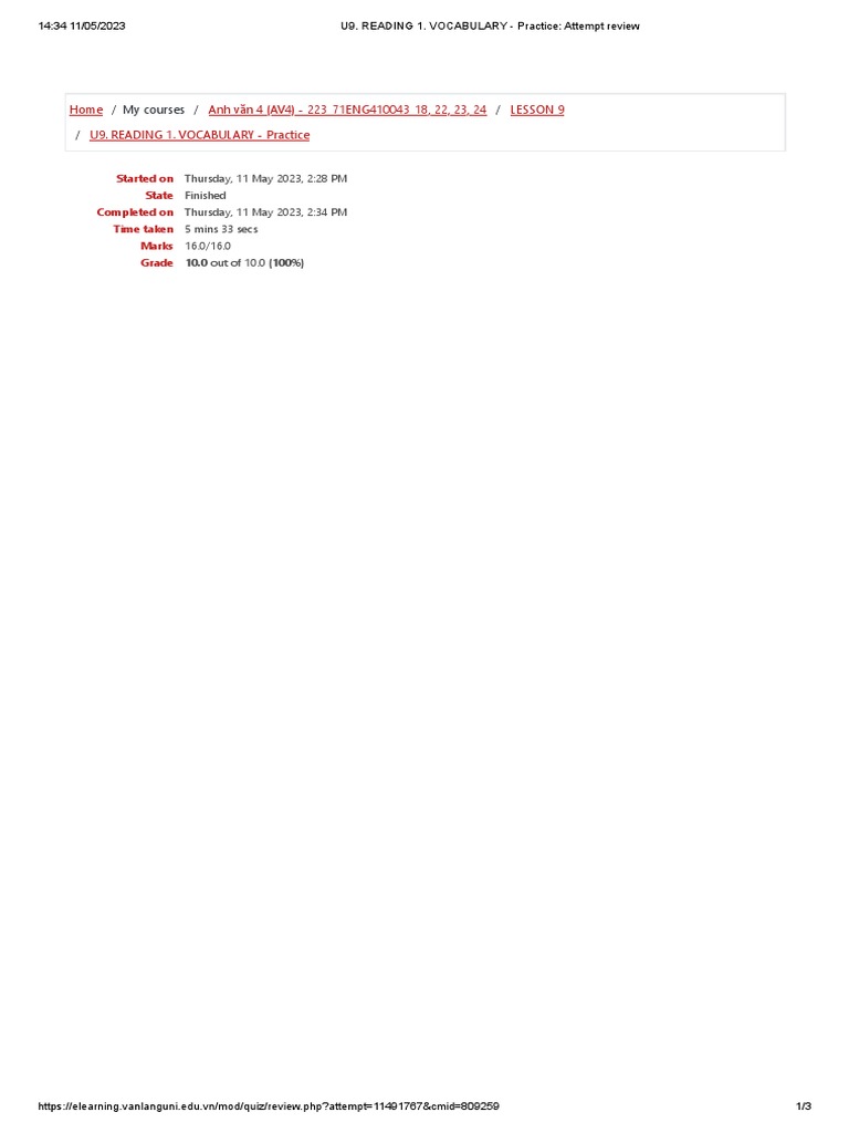 LESSON 9 U9. READING 1. VOCABULARY - Practice | PDF | Dogs | Psychology