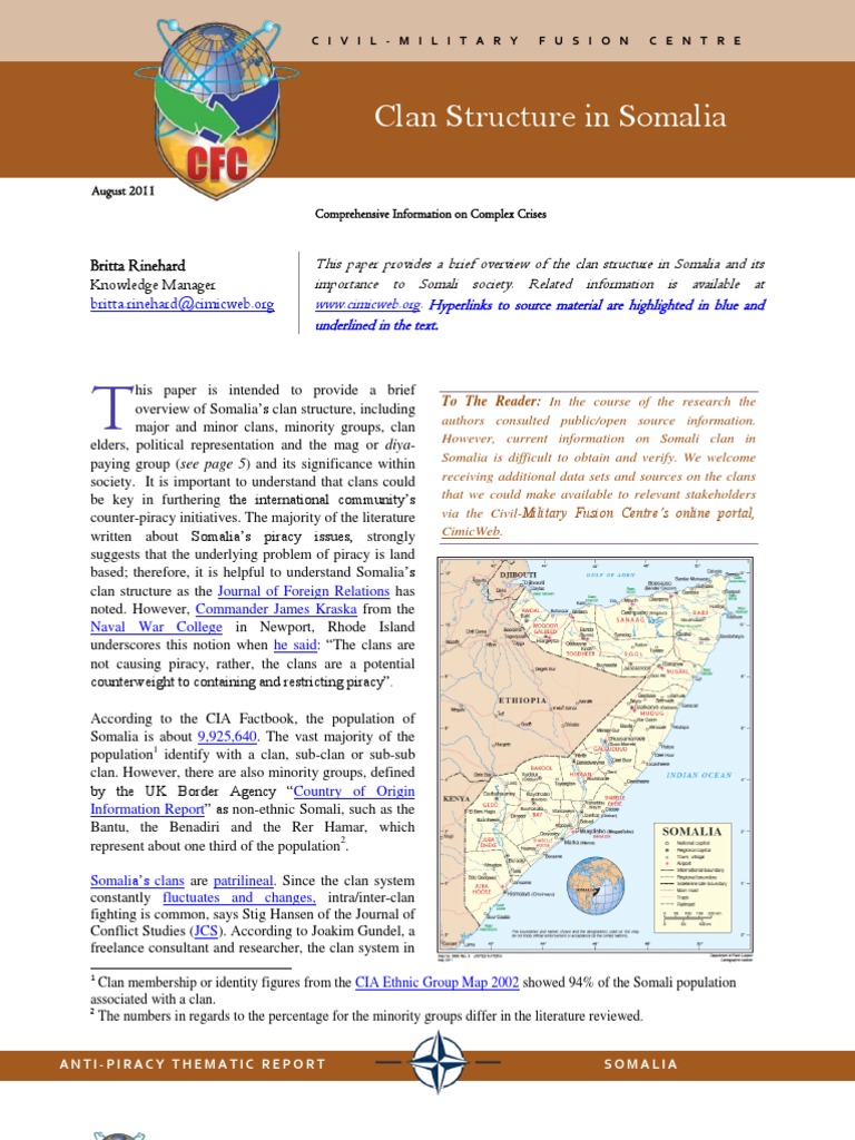 Clan Structure in Somalia | Somalia | Mogadishu