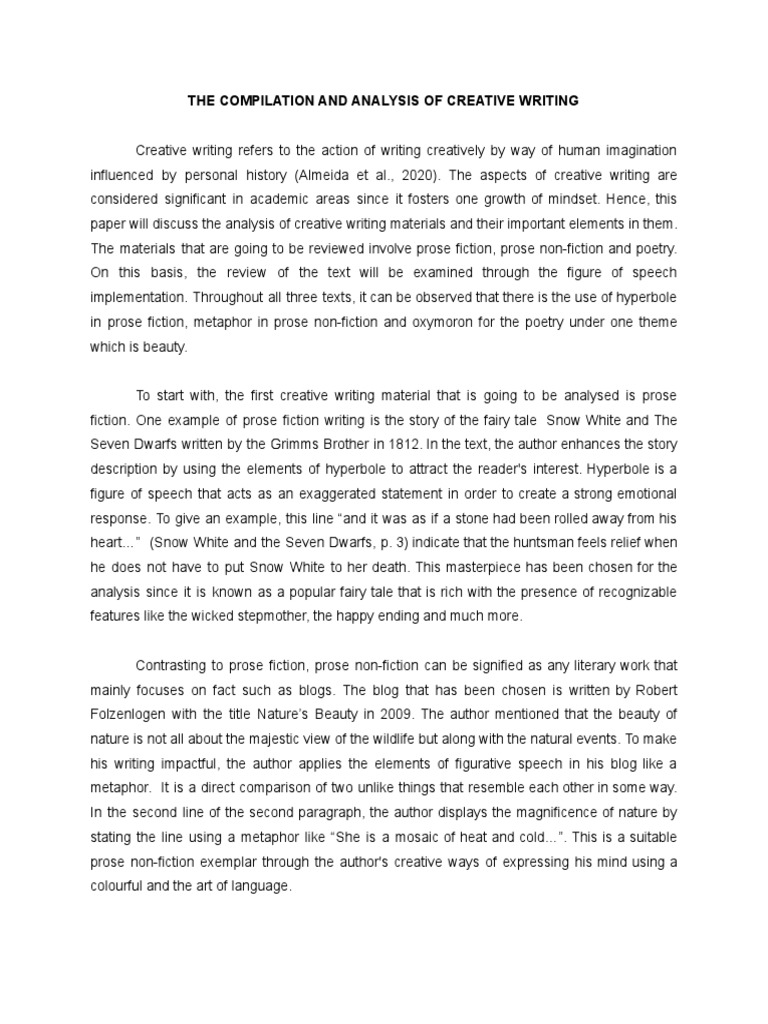 Creative Writing Analysis | PDF