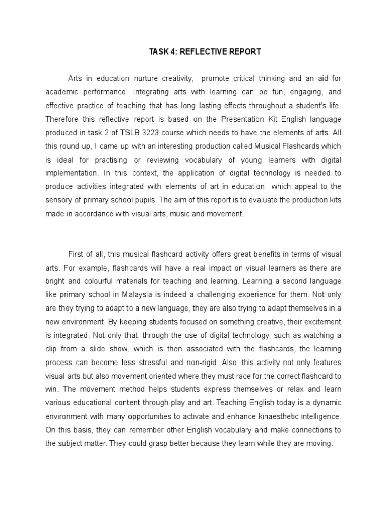 Task 4 - Reflective Report Aie | PDF | Learning | Flashcard