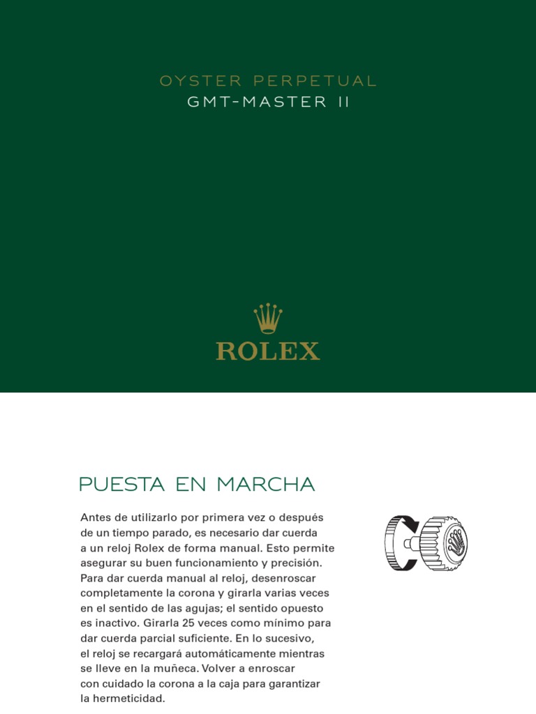 Guía del Rolex GMT-Master II: Funciones y Ajustes | PDF | Hora | Reloj