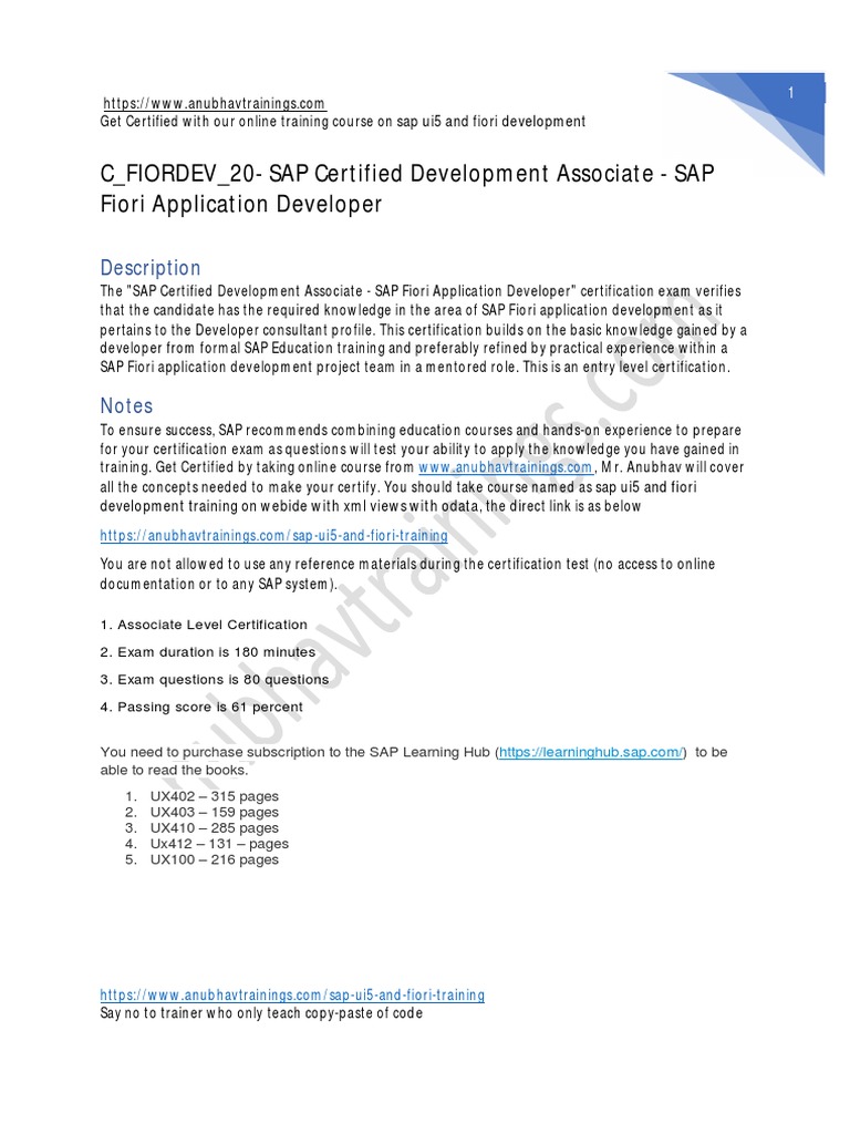 C - FIORDEV - 20-SAP Certified Development Associate - SAP Fiori Application Developer | PDF ...