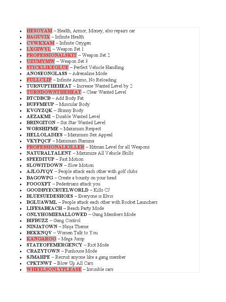 HESOYAM | PDF | Vehicles | Transport