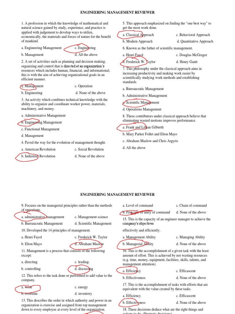 Engineering Management Reviewer | PDF | Swot Analysis | Cognition