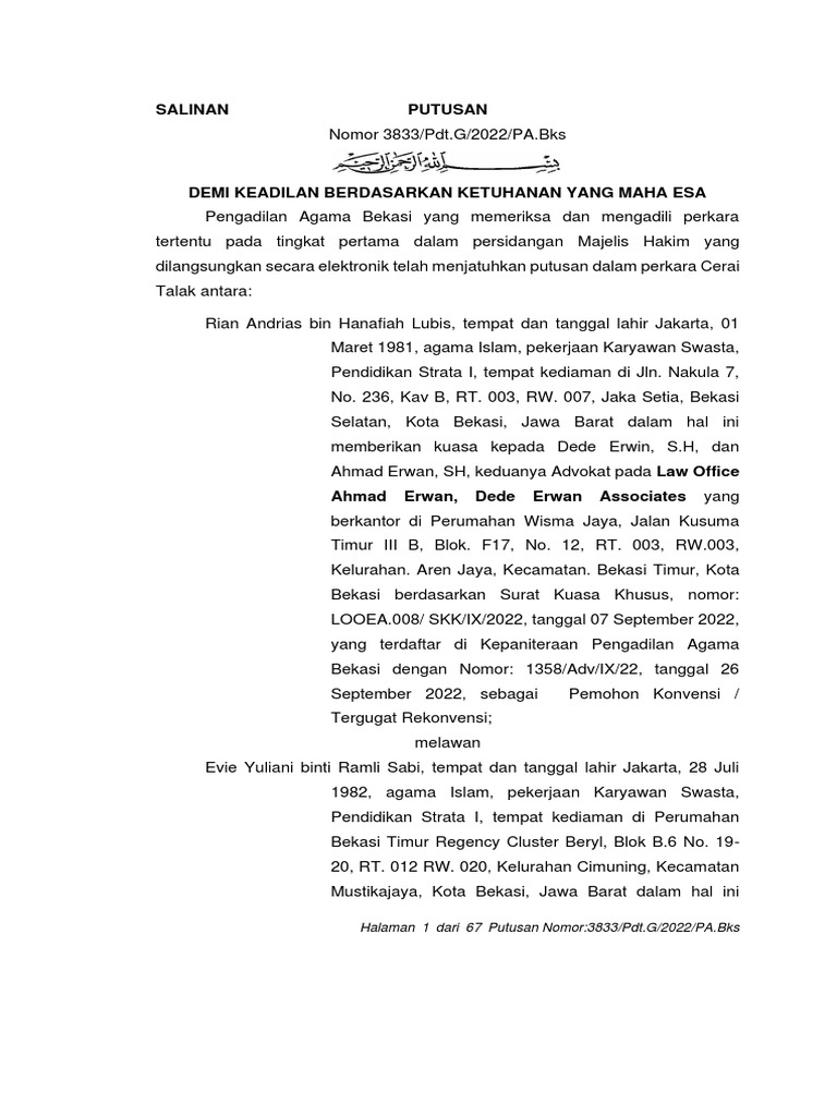 salinan-putusan-3833-Pdt-G-2022-PA-Bks | PDF