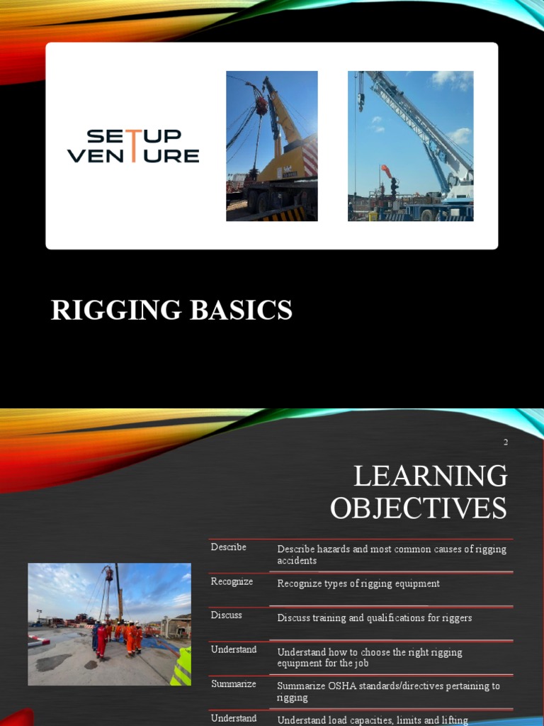 Setup Venture Basic Rigging Training English | PDF | Crane (Machine ...