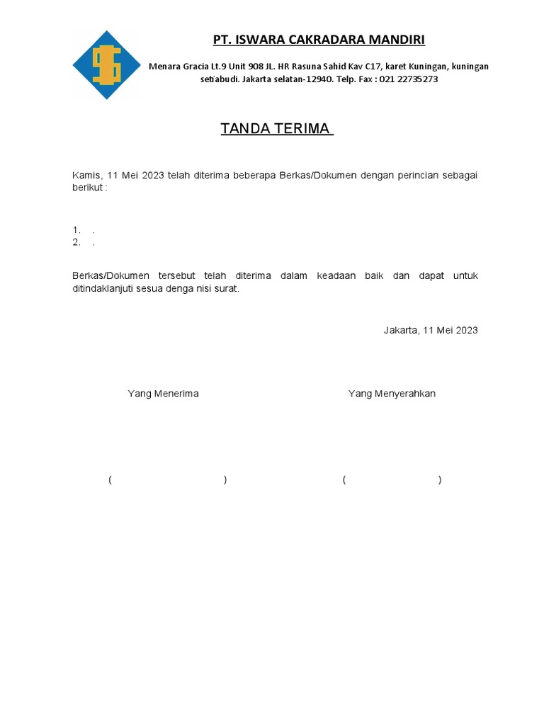 Tanda Terima | PDF