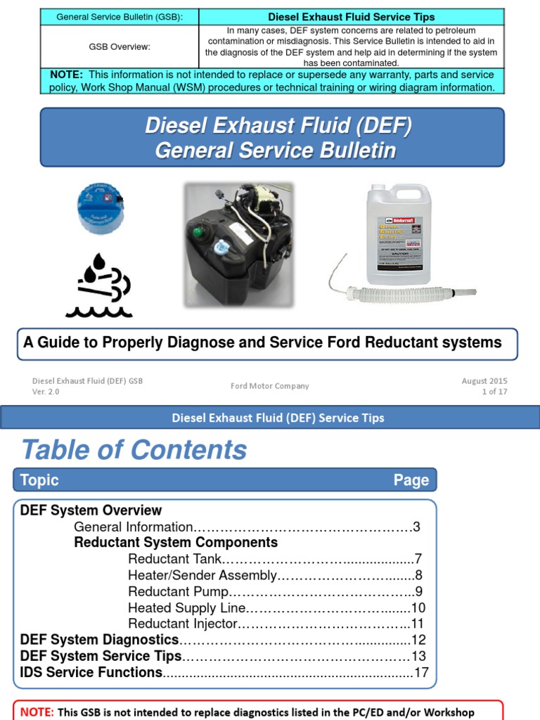 Ford DEF Service Info | Download Free PDF | Fuel Injection | Pump