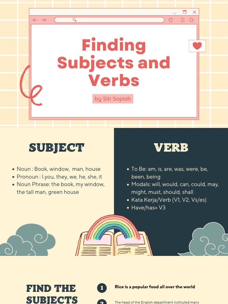 Identifying Subjects and Verbs | PDF | Subject (Grammar) | Verb