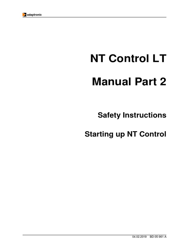 BD05961 NT Control LT Part 2 Start Up PDF Window Computing