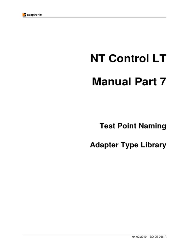 Test Point Naming in NT Control LT | PDF