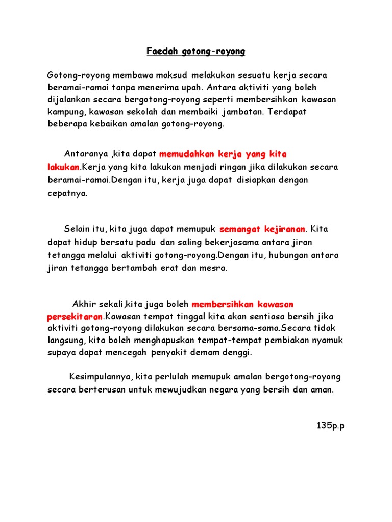 Faedah Gotong-Royong | PDF