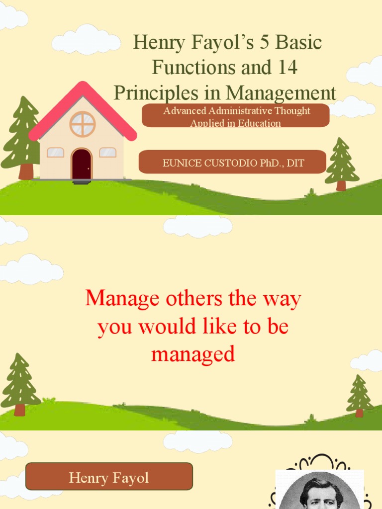 1 - Henry Fayol's Management Functions and Principles | PDF | Cost Of Living | Business