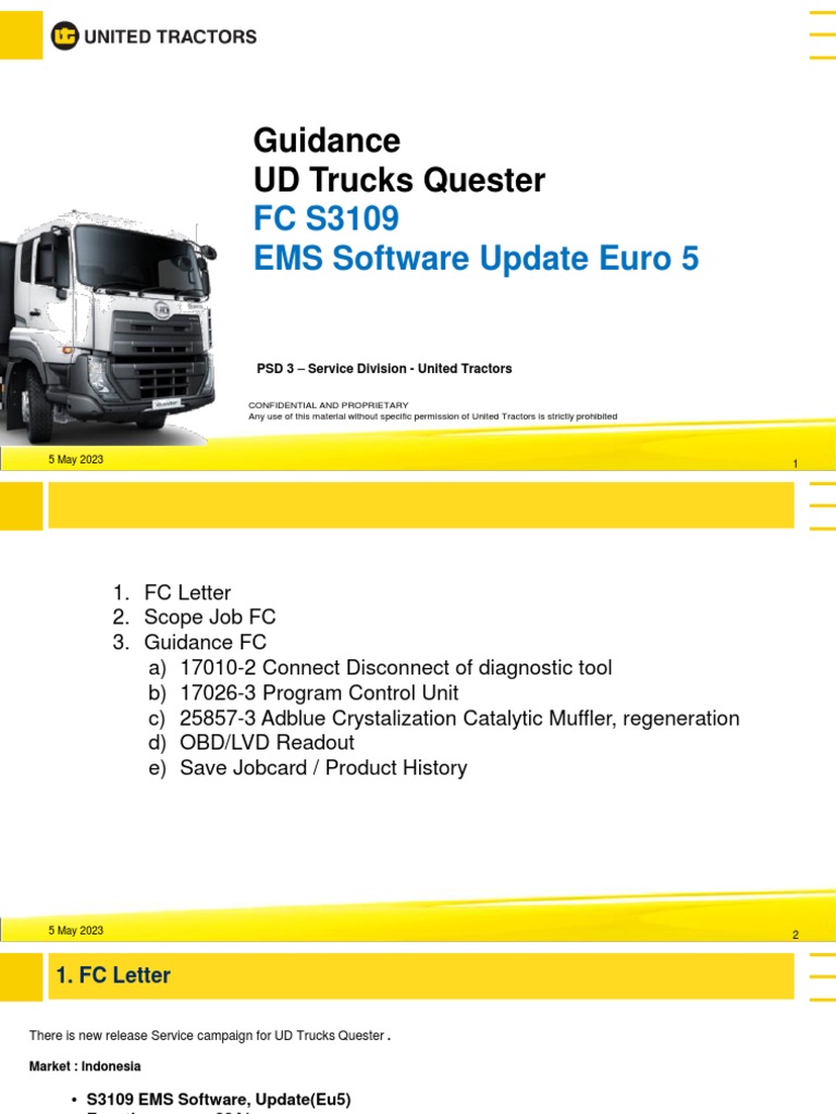 2023-05-05_UD Trucks Quester_Guidance FC S3109 EU5 EMS Software Update ...