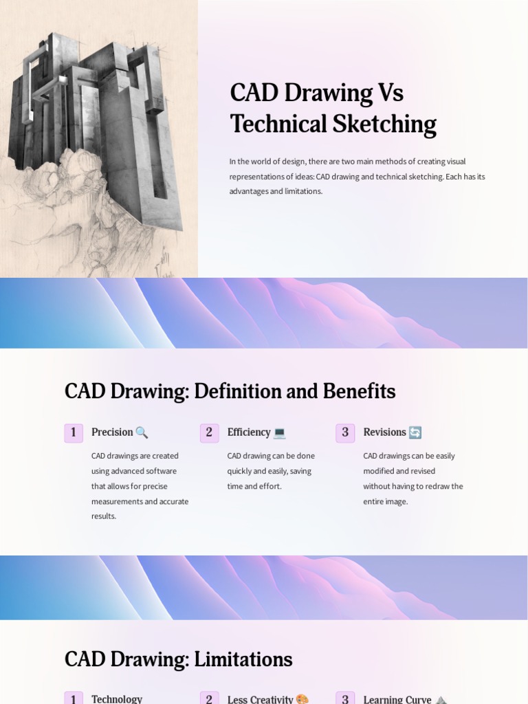 CAD vs Technical Sketching Explained | PDF | Computer Aided Design ...