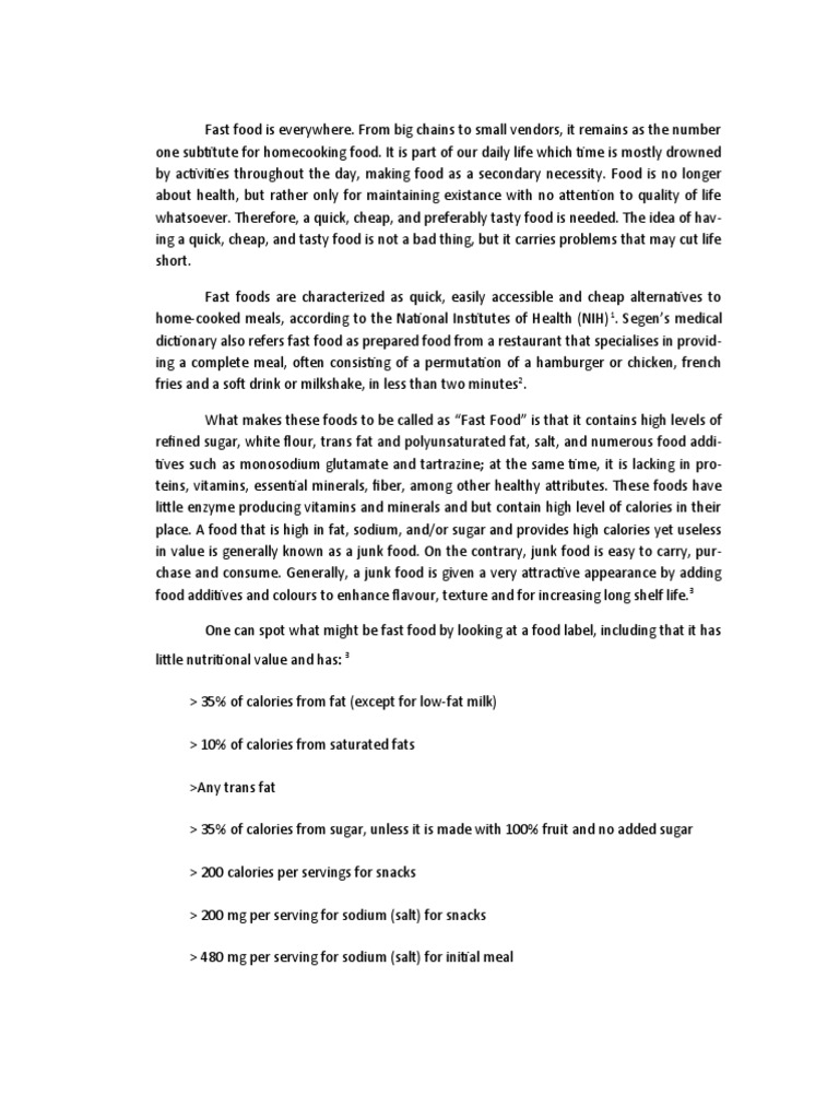 Fast Food Definition | PDF